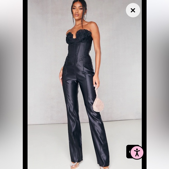 PrettyLittleThing | Pants & Jumpsuits | Nwt Plt Black Organza Cup ...